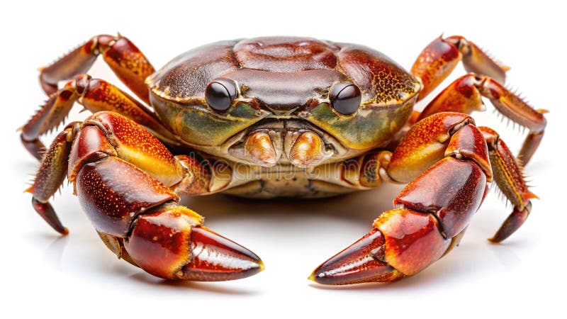 Detailed Closeup of a Freshwater Crab on a White Background Isolated ...