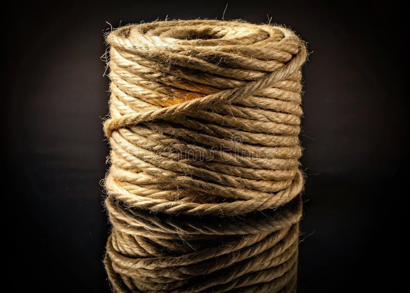 A Dramatic Still Life Intricate Hemp Rope Spool Captured in a ...