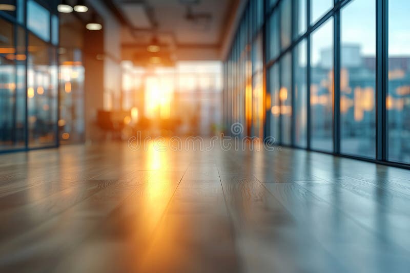 Captivating Sunset Reflection in a Contemporary Modern Office Space ...