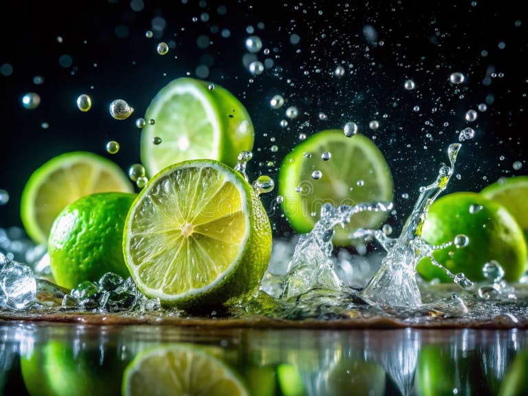 Captivating Super SlowMotion Lime Slices Exploding in a Water Splash a Stunning Visual of ...