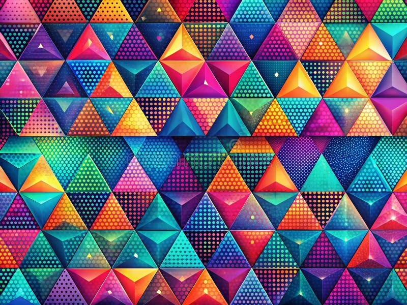 Captivating Surreal Abstract Geometric Triangle Halftone Gradient ...