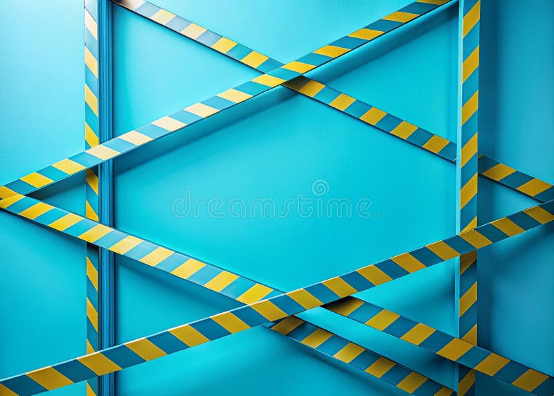 Captivating Surreal Blue Warning Lines Safety Poster Set Square and ...