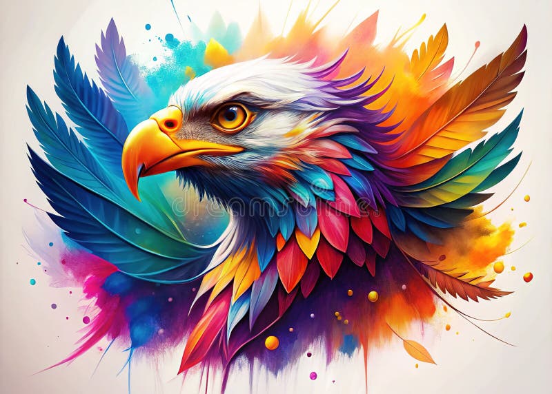 Stunning Surreal Eagle Illustration a Vibrant Design Element for ...