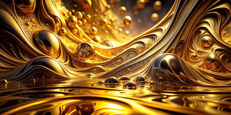 Captivating Surreal Gold Abstract Art Explore a Luxurious Metallic ...