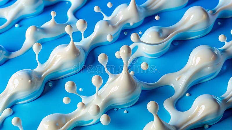 A Captivating Surreal Milk Drip Pattern Whimsical White Liquid Waves on ...