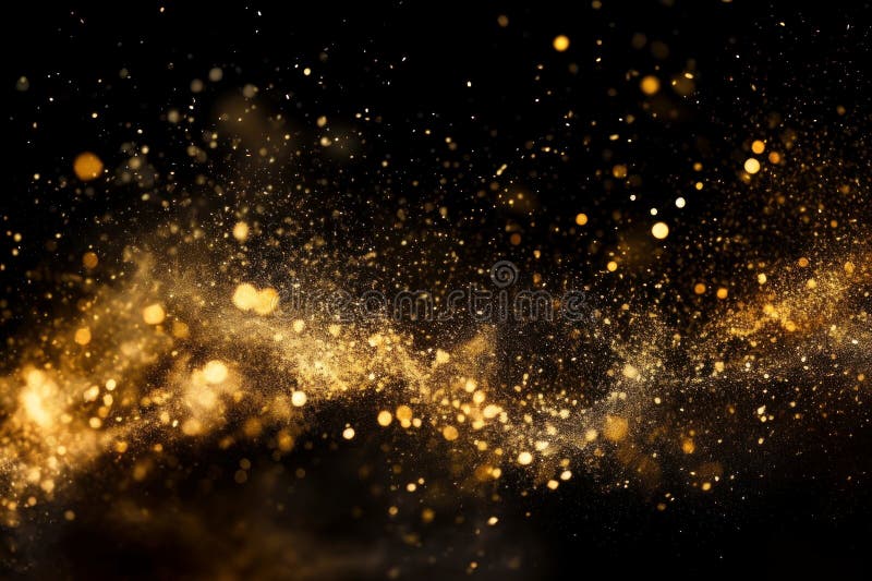 Captivating Swirl of Golden Particles Floating in the Air, Creating a ...