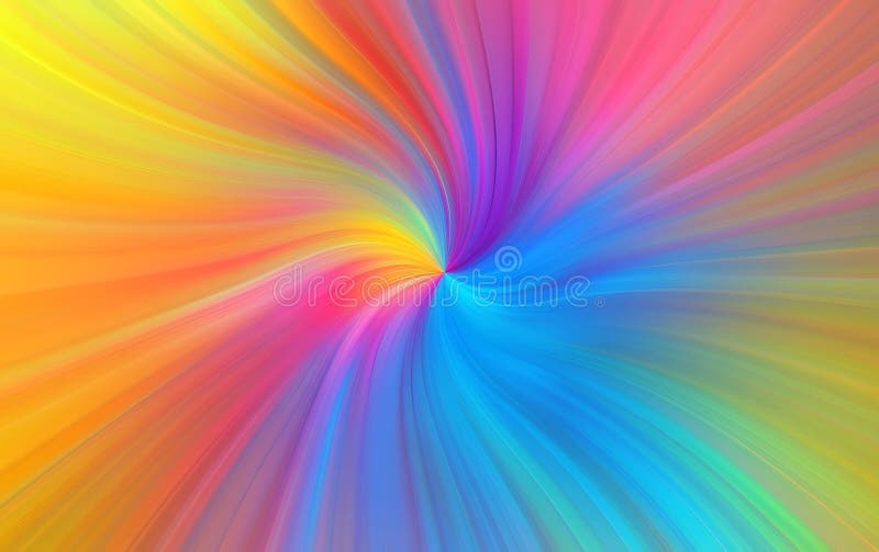 Abstract Vibrant Swirl of Colorful Light Rays in a Mesmerizing Rainbow ...