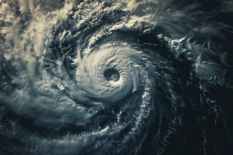 Captivating Swirling Patterns of a Formidable Tropical Cyclone Over the ...