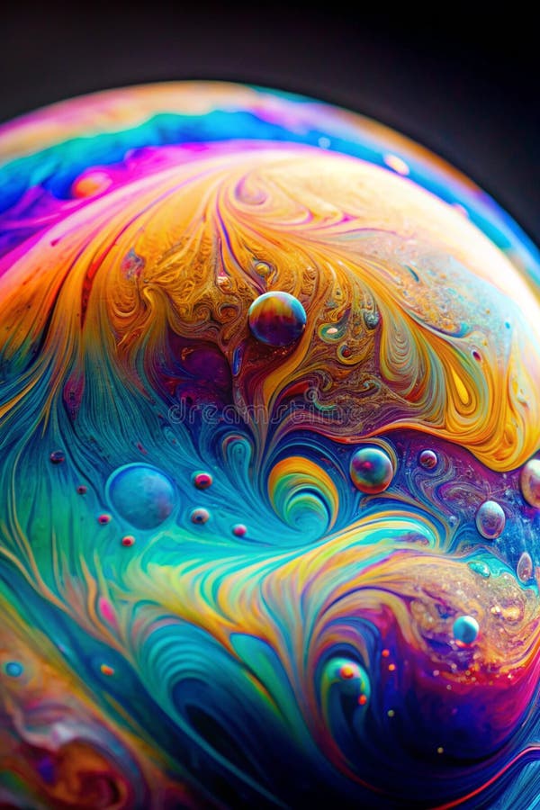 Captivating Swirling Patterns of a Soap Bubble Stock Illustration - Illustration of unique ...