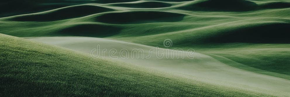 Captivating Texture of Light Green Fairway Under Soft Lighting ...