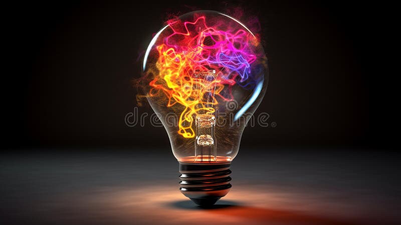 Creative Brainy Smart Ideation Light Bulb on Beautiful Background Stock ...