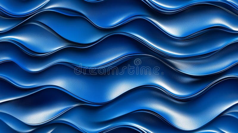 Captivating Three Dimensional Blue Wavy Patterns Creating Fluid Motion ...