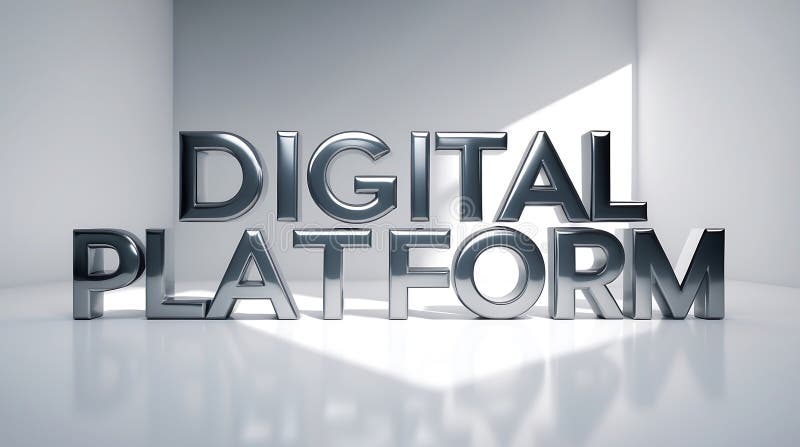 Captivating Three-dimensional Typography of the Words Digital Platform ...