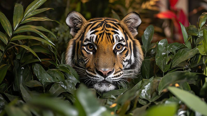 Captivating Tiger in the Forest Stock Illustration - Illustration of ...