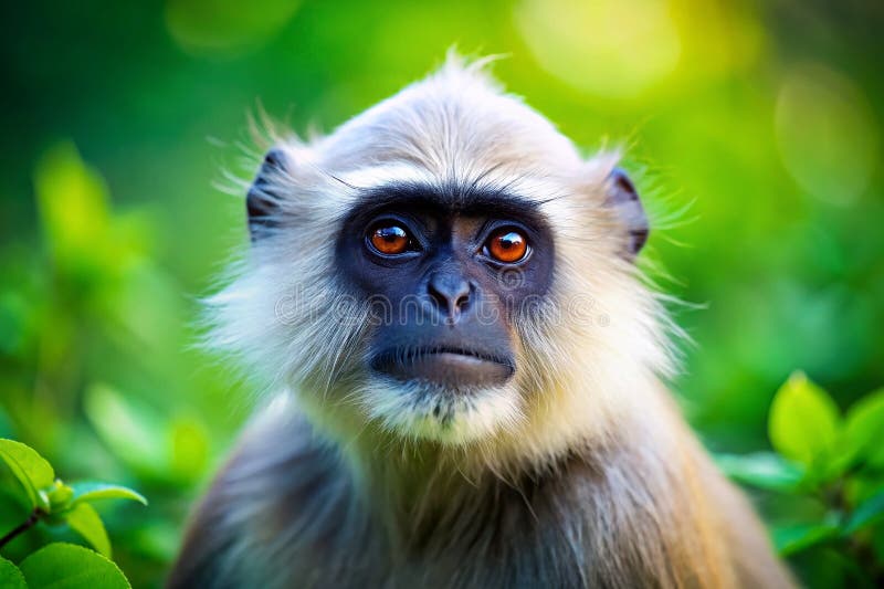 A TiltShift Perspective on a Gray Langur Monkeys Ranthambore Jungle ...