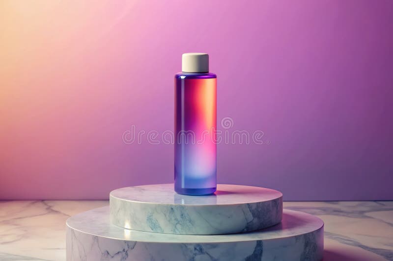 Elegant Pink Lavender Gradient Makeup Remover Bottle a TopView ...