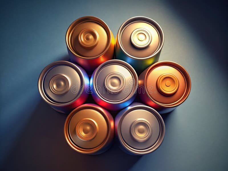 Sustainable Aluminum Recycling a TopDown View of Empty Cans Ready for ...