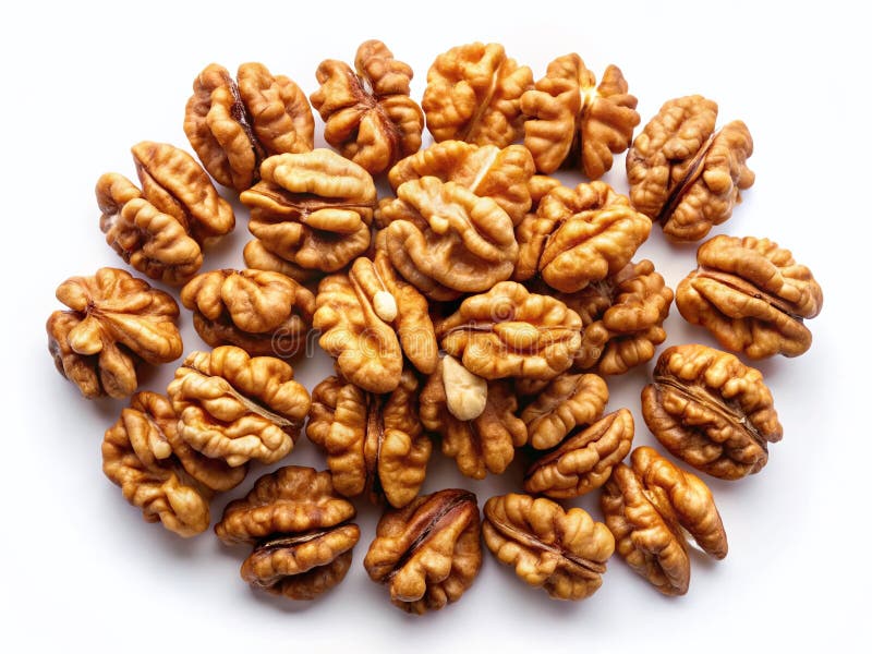 Perfectly Prepared Walnut Kernels a CloseUp Top View of Premium ...
