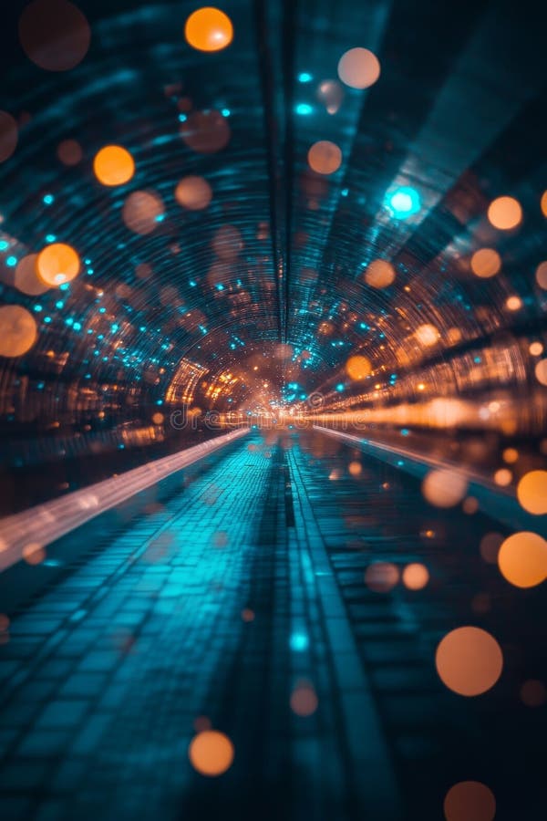 Captivating Tunnel of Light: a Journey through Color and Motion in Urban Transport Stock ...
