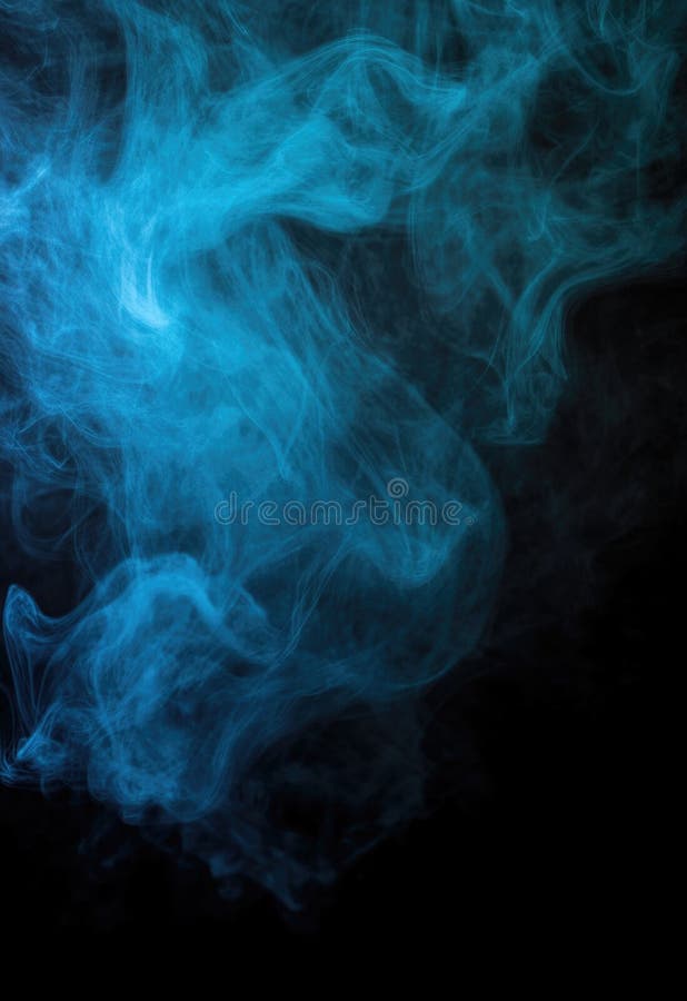 Turquoise Mist Swirls Against a Black Backdrop, Creating a Mesmerizing ...