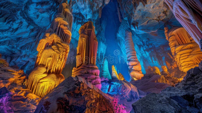 Captivating Ultra Realistic Cave Interior with Glistening Stalactites ...