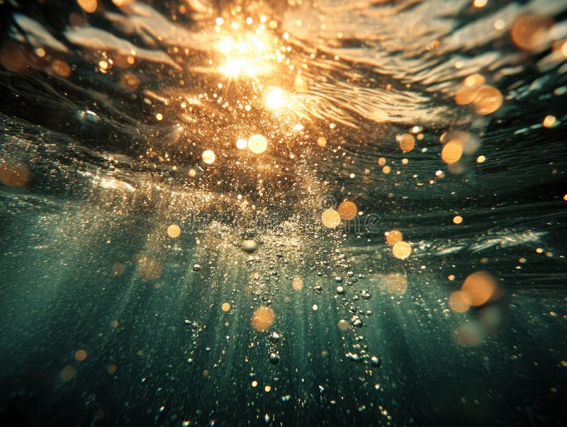 Captivating Underwater Bubbles and Floating Particles in a Vibrant ...