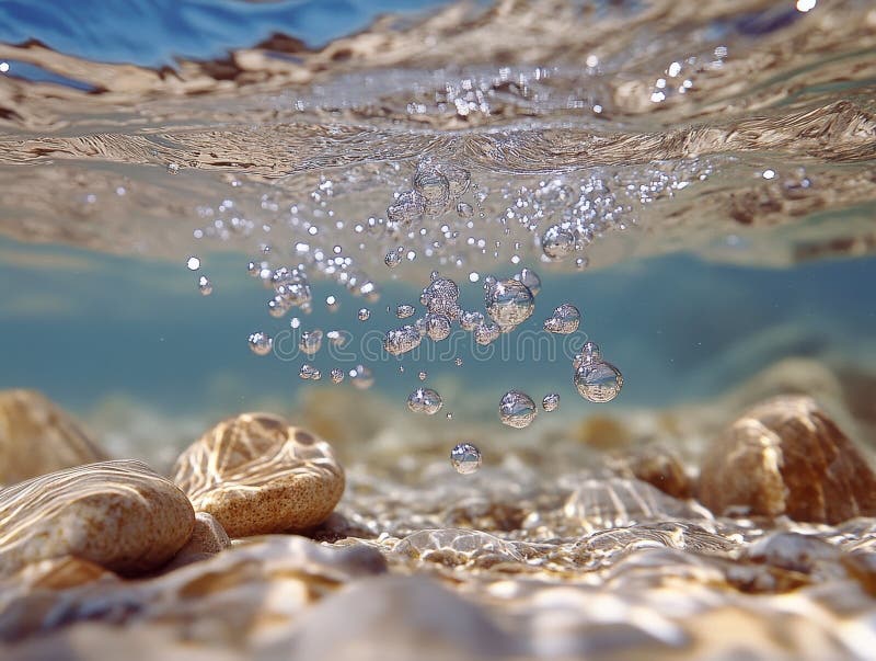 Captivating Underwater Bubbles and Floating Particles in a Vibrant ...