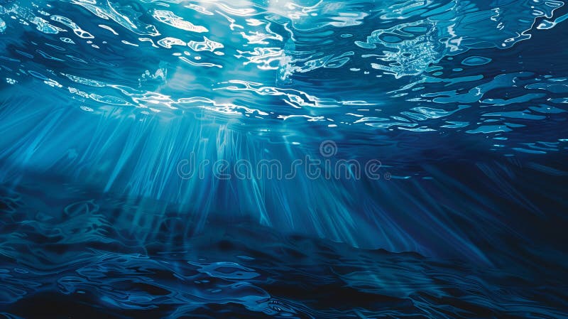 Captivating Underwater Scene Light Rays Filtering Ocean Surface Stock ...