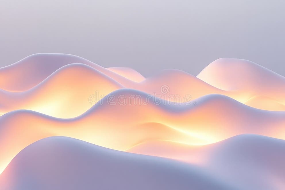 Captivating Undulating Waves of Light Create a Serene Landscape at Dusk Stock Illustration ...