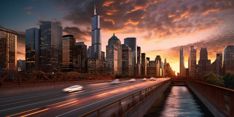 Captivating Urban City Skyline Building and Clouds Background Stock ...