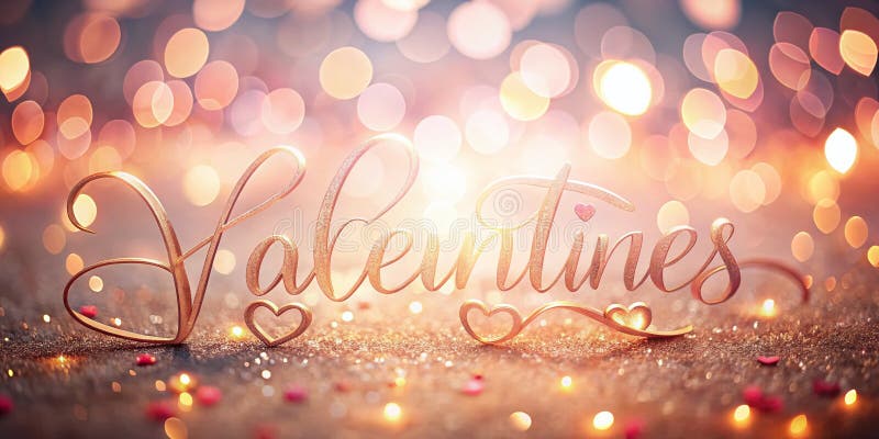Captivating Valentines Day Cursive Lettering Design a Romantic Bokeh ...