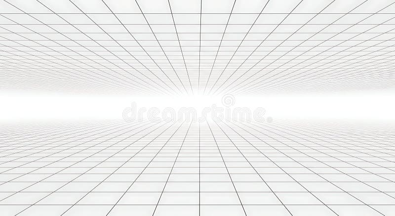 Gridded Perspective: a Minimalist White and Black Abstract Artwork ...