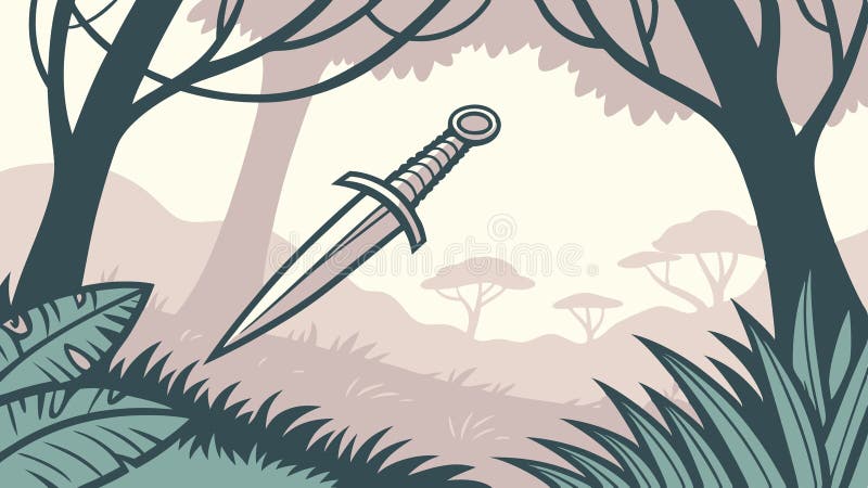 Forest Dagger Blade Stylized Nature Weapon Vector Art, Vector Design ...