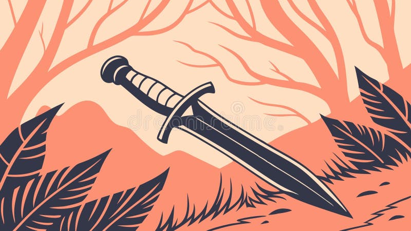 Dagger in Red Hued Forest Vector Art, Vector Design Generative AI Stock ...