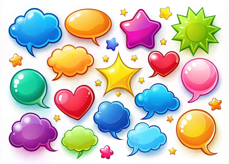Dynamic Long Exposure Chat Balloons and Speech Bubbles Vector Set a ...