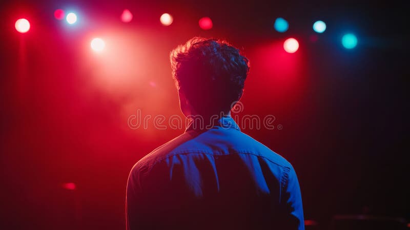 A Captivating View from Behind a Performer in Vibrant Lighting. the ...
