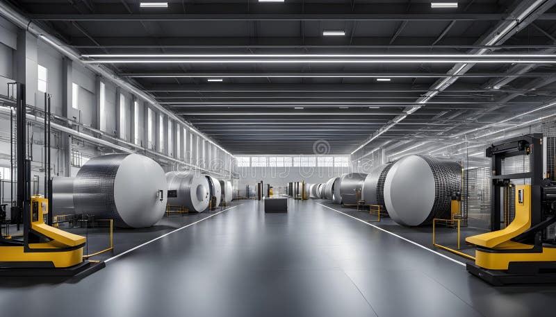 A Captivating View Down an Impeccably Designed Industrial Corridor ...