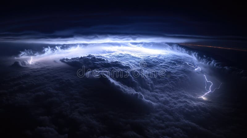 Atmospheric Lightning Show stock image. Image of storm - 389306583