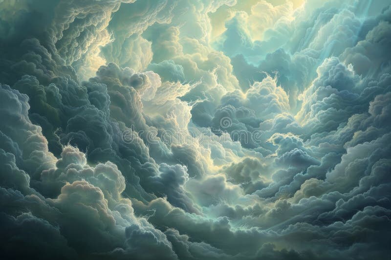 A Captivating View of Ethereal Clouds Billowing in a Vibrant Topaz Sky, Ethereal Clouds ...