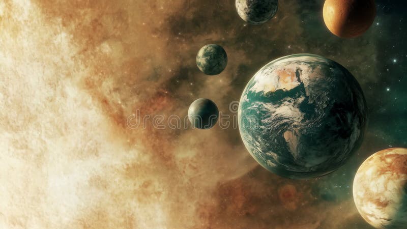 Exploration of the Solar System Showcasing Earth and Its Neighboring ...