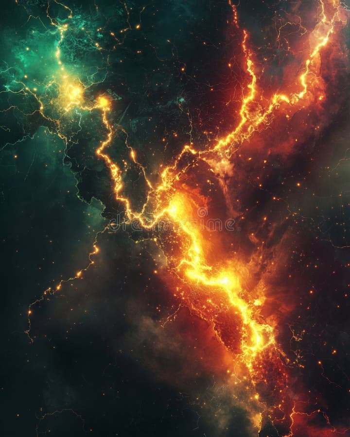 Dazzling Display of Lightning Storm Illuminating Cosmic Trade Dynamics ...