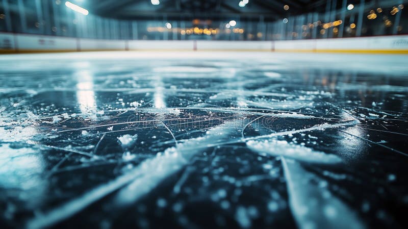 Captivating View of a Frozen Ice Rink Surface in Action Stock ...