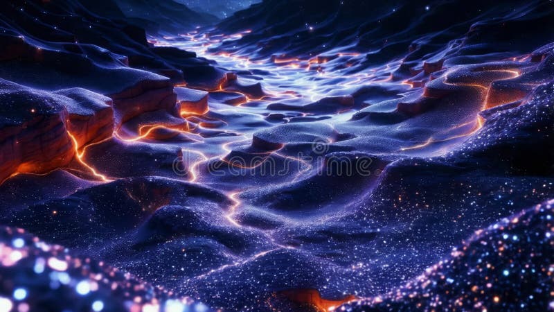 A Captivating View of a Glowing River Landscape Illuminated by ...