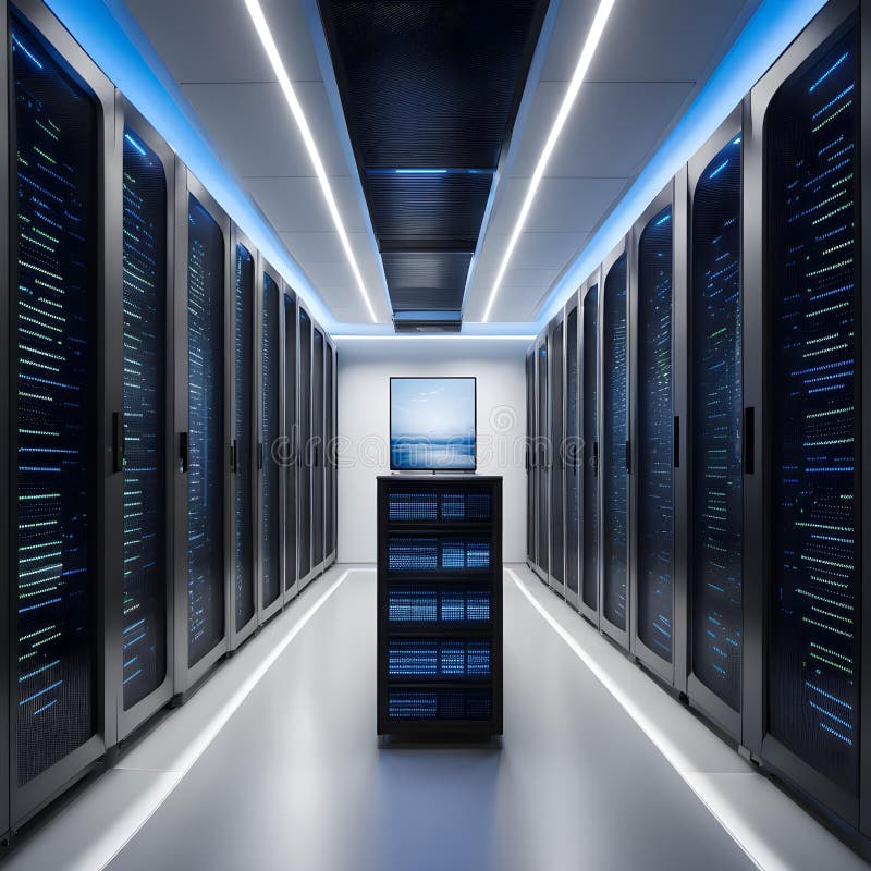 A Captivating View Inside a High-tech Server Room, Showcasing the ...