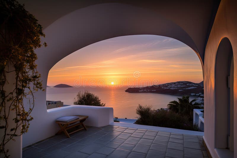 Captivating View of the Sea and the Sunset from the Terrace of ...