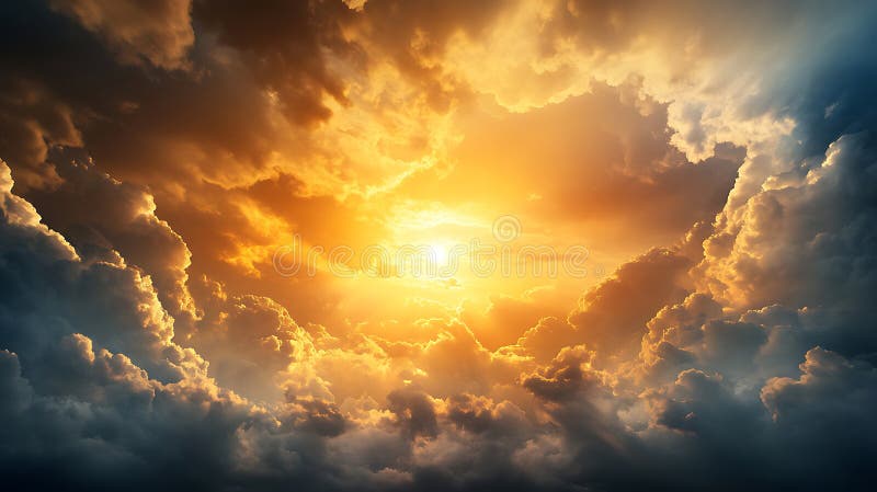 A Captivating View of Sunlight Piercing through Stormy Clouds ...