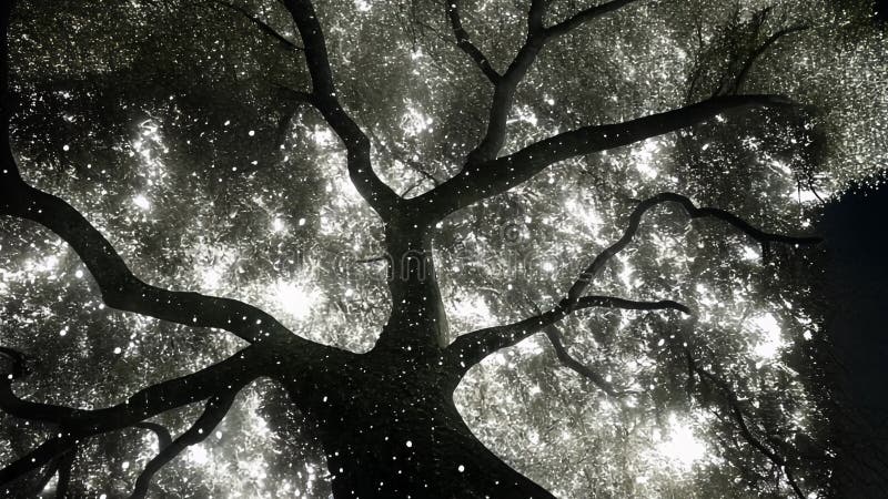 Captivating View of a Towering Tree Illuminated by Sunlight Filtering ...