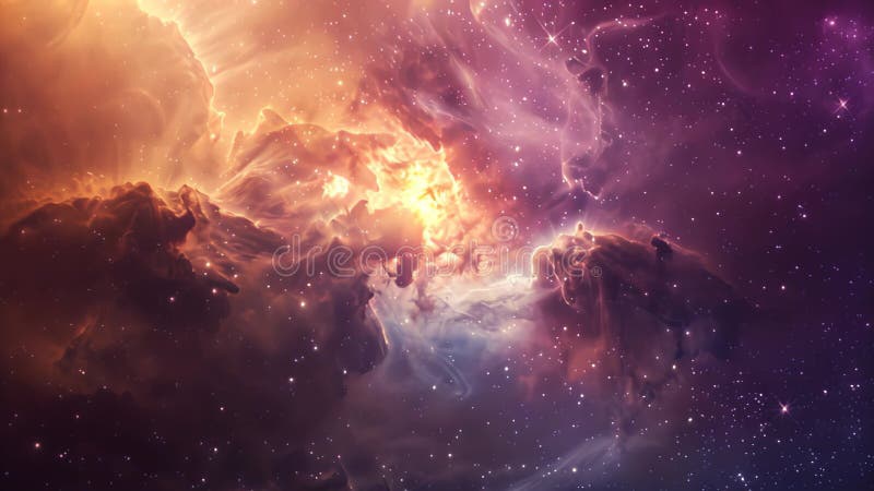 A Captivating View of a Tranquil Nebula, Bathed in the Warm Glow of a ...