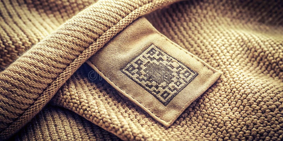 Retro Clothing Label with QR Code Discover the History and Future of ...