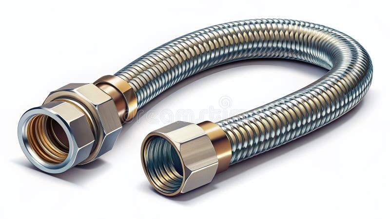 Retro Isometric Illustration of a Flexible Hose Pipe with Unique ...